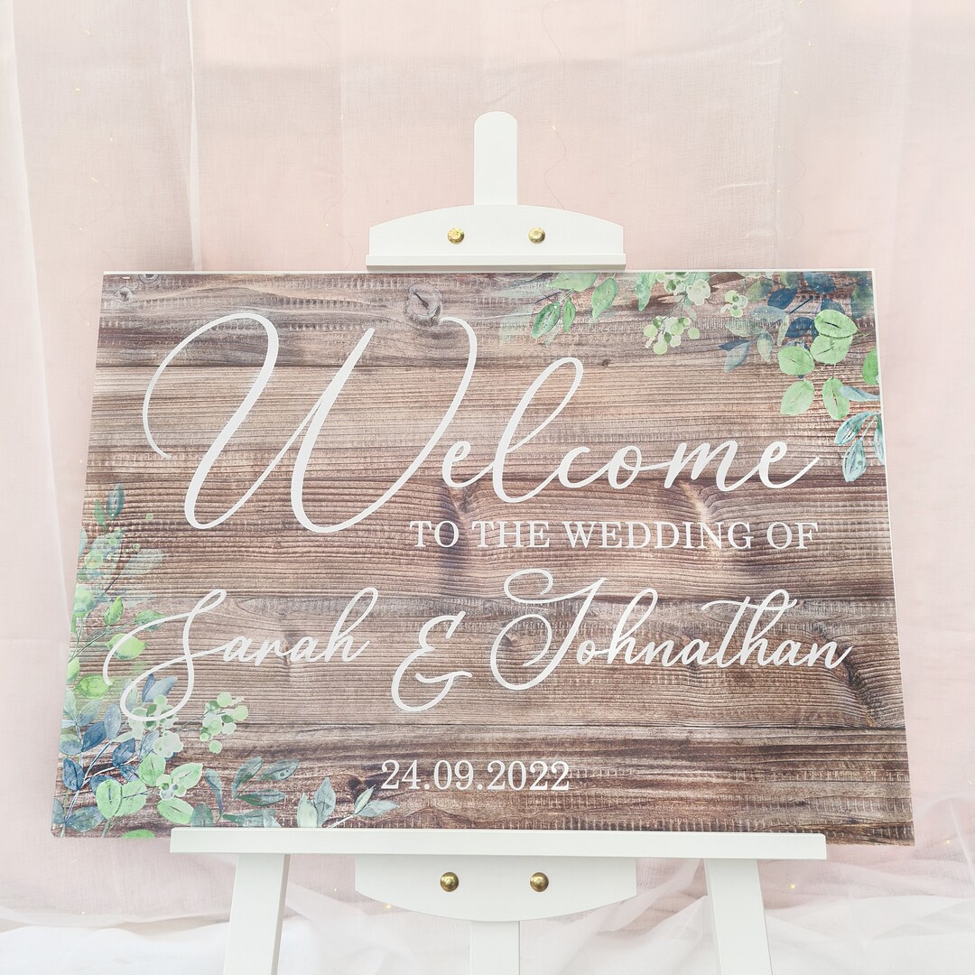 A2 Wedding Welcome Sign Board Personalised Welcome Sign Welcome Plaque ...