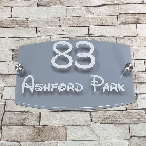 Charcoal Grey Modern House Sign Door Number Address Sign - Etsy