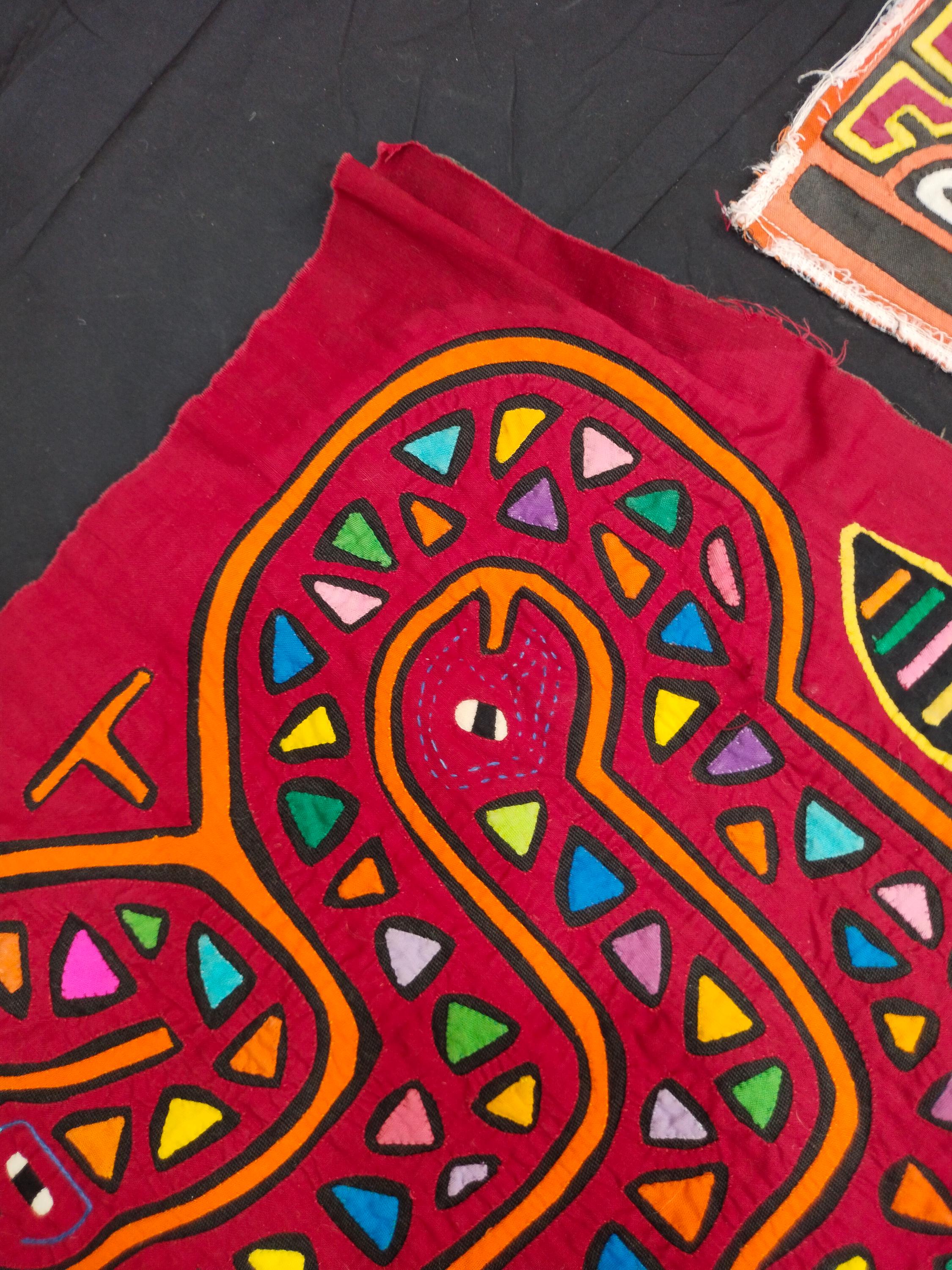 Vintage Panama Kuna Molas 4 Piece Lot Needlework Applique Embroidery ...
