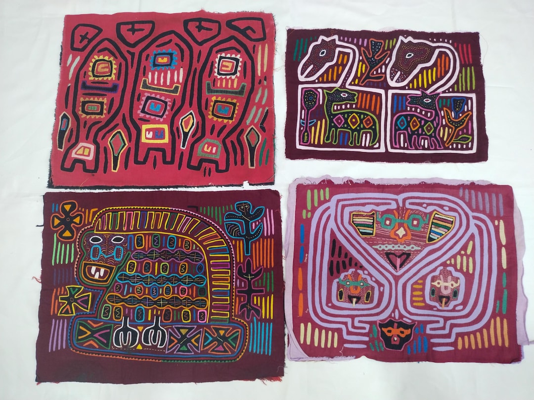 Vintage Panama Kuna Molas: Applique Embroidery Needlework, Home Decor ...