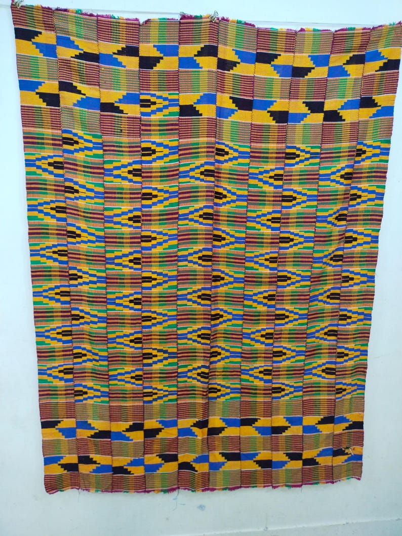 Ashanti Ghana Kente Cloth – Vintage African Textile – Handwoven ...