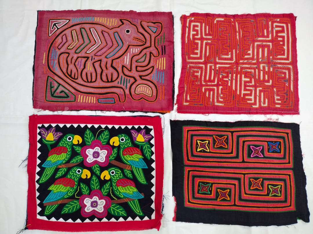 Vintage Panama Kuna Molas: Applique Embroidery Wall Hanging Set - Etsy