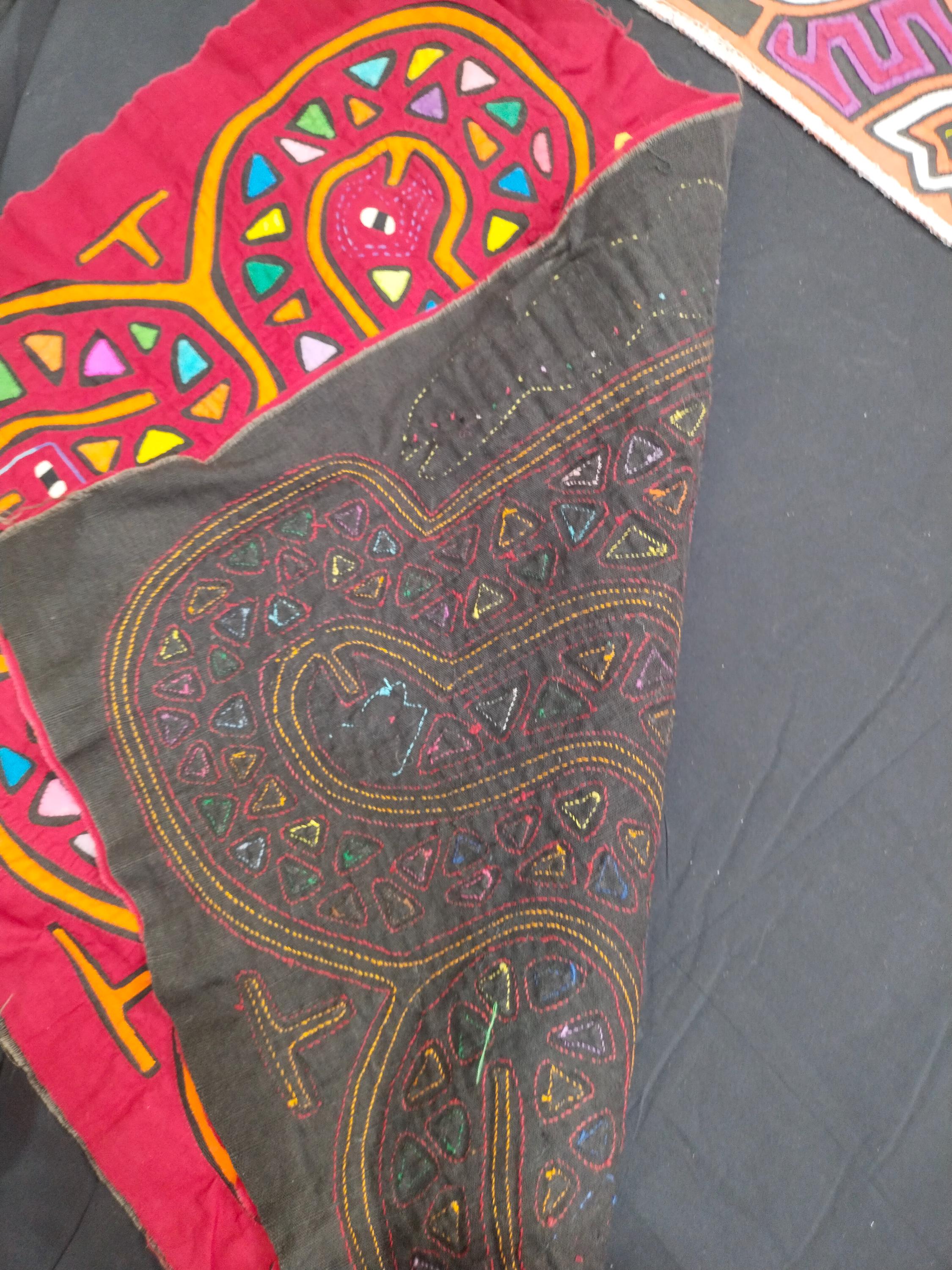 Vintage Panama Kuna Molas 4 Piece Lot Needlework Applique Embroidery ...