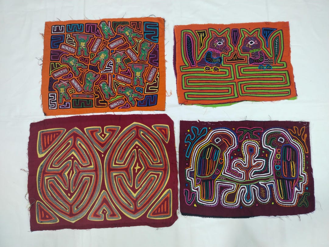 Vintage Panama Kuna Molas: Applique Embroidery Needlework, Home Decor ...