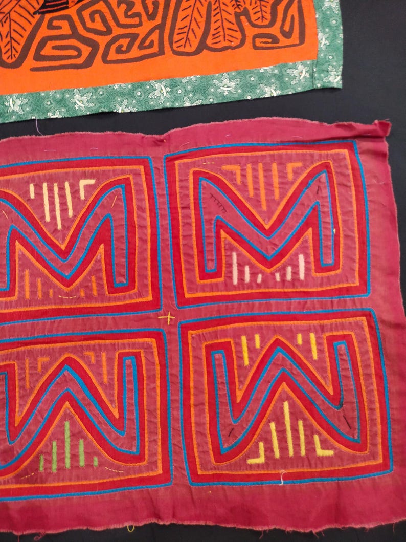 Vintage Panama Kuna Molas 4 Piece Lot Needlework Applique Embroidery ...