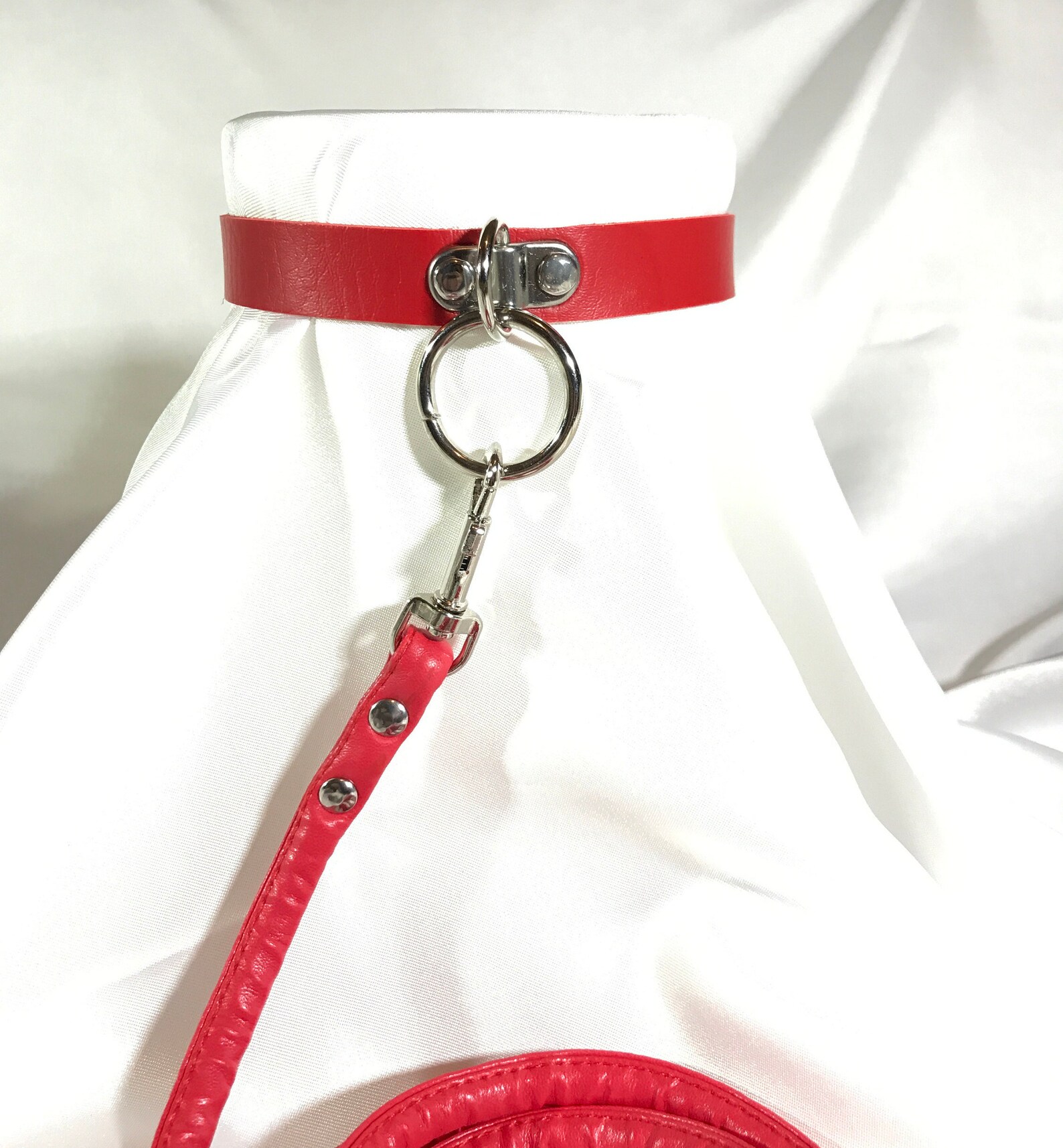 Red Elegance Series Sub Collar and Soft Leather Leash or | Etsy