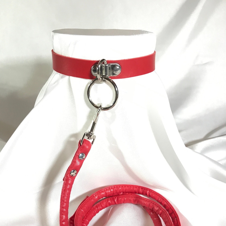 Red Elegance Series Sub Collar and Soft Leather Leash or | Etsy