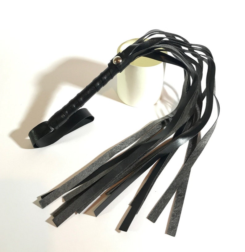 Black 42cm pu Leather sex Flogger Whip Master Whip bdsm | Etsy