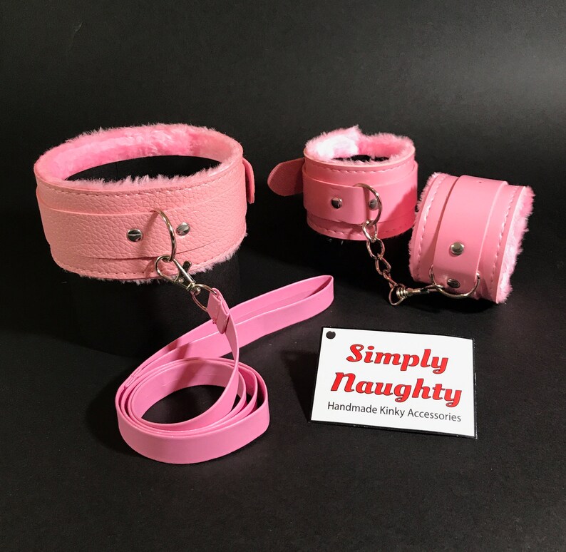 Cute Pink ddlg Submissive Collar and Leash Handcuffs. With | Etsy