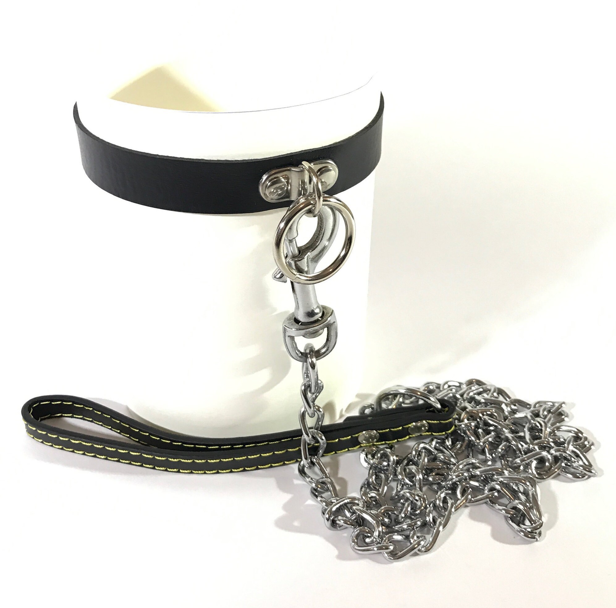 Black Elegance Series Sub Collar and Soft Leather Leash or | Etsy