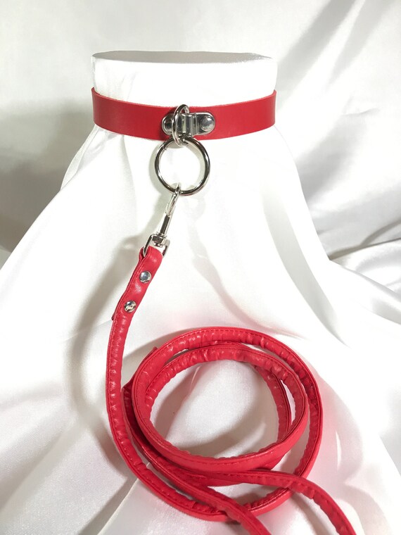 Red Elegance Series Sub Collar and Soft Leather Leash or | Etsy