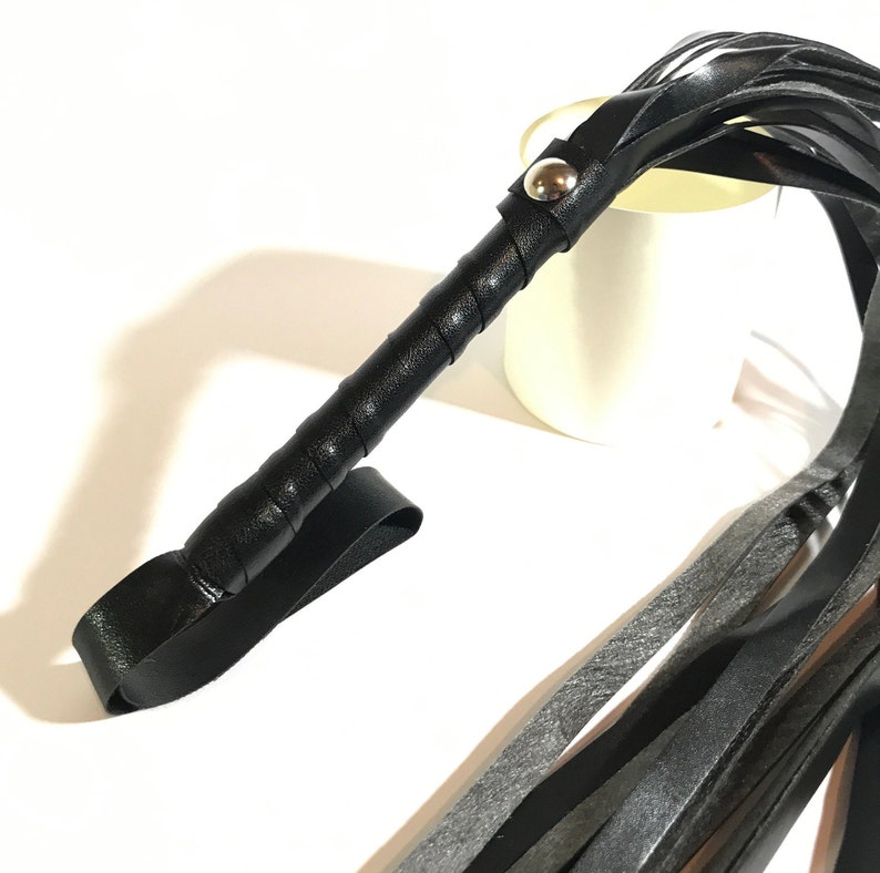 Black 42cm pu Leather sex Flogger Whip Master Whip bdsm | Etsy