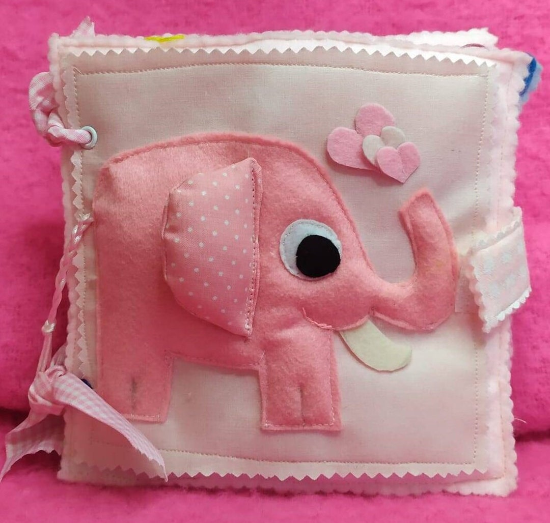 Quiet Book Pink Quiet Book Elephant Quiet Book for Small Children Quiet ...