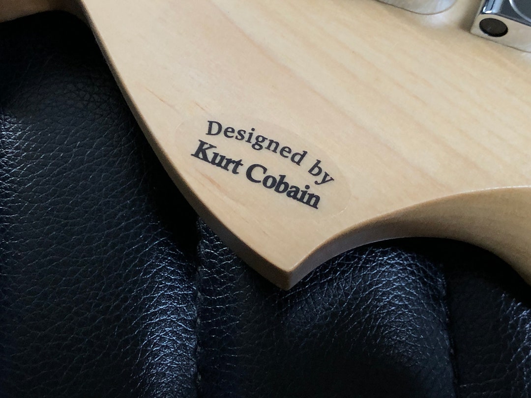 KURT COBAIN Jagstang Headstock STICKER "designed by Kurt Cobain ...