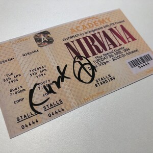 Kurt Cobain Nirvana Concert Ticket Live April 5th 1994 With Kurt ...