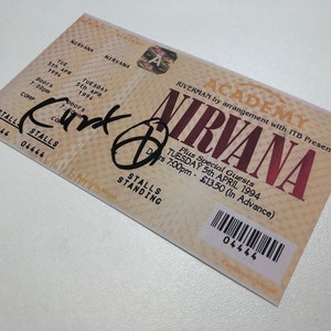 Kurt Cobain Nirvana Concert Ticket Live April 5th 1994 With Kurt ...