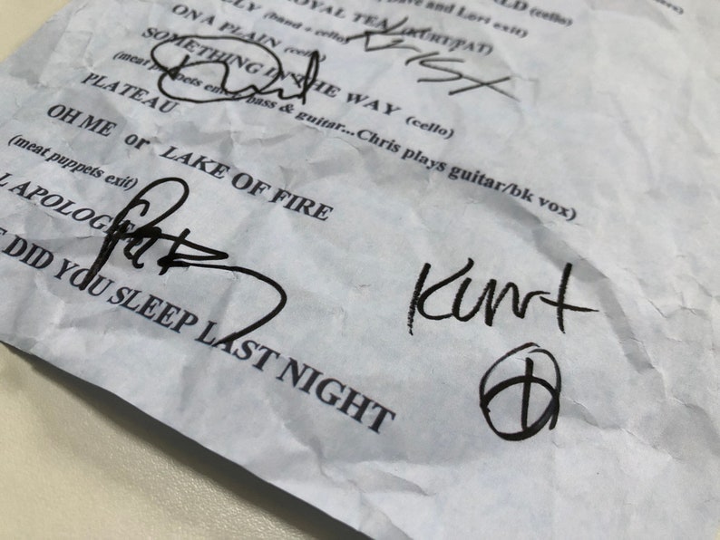Nirvana MTV Unplugged Set List All Members Kurt Cobain Krist Novoselic ...
