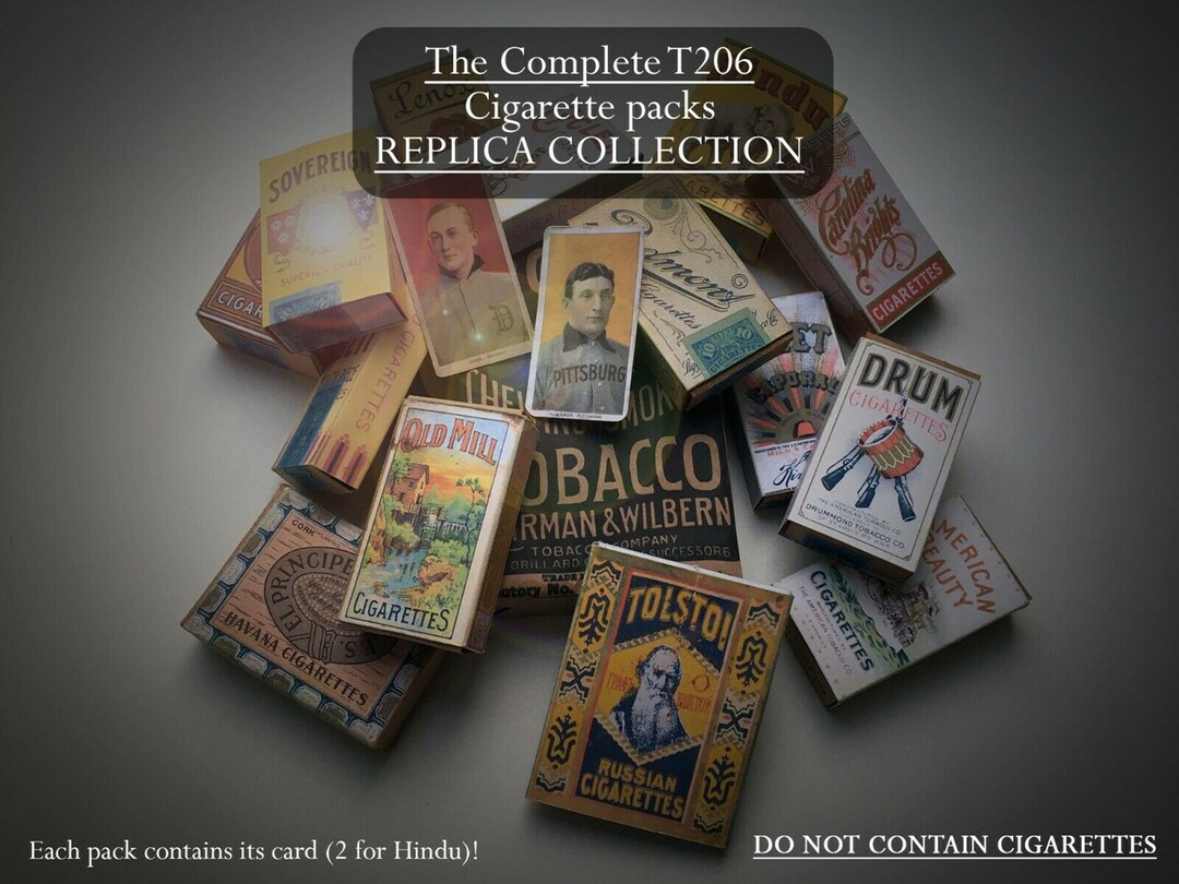 T206 COMPLETE Replica COLLECTION Cigarette Pack Baseball Card Honus ...