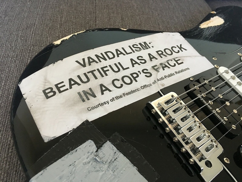 Kurt Cobain Nirvana Strat Guitar Sticker Beautiful as a Rock in a Face ...