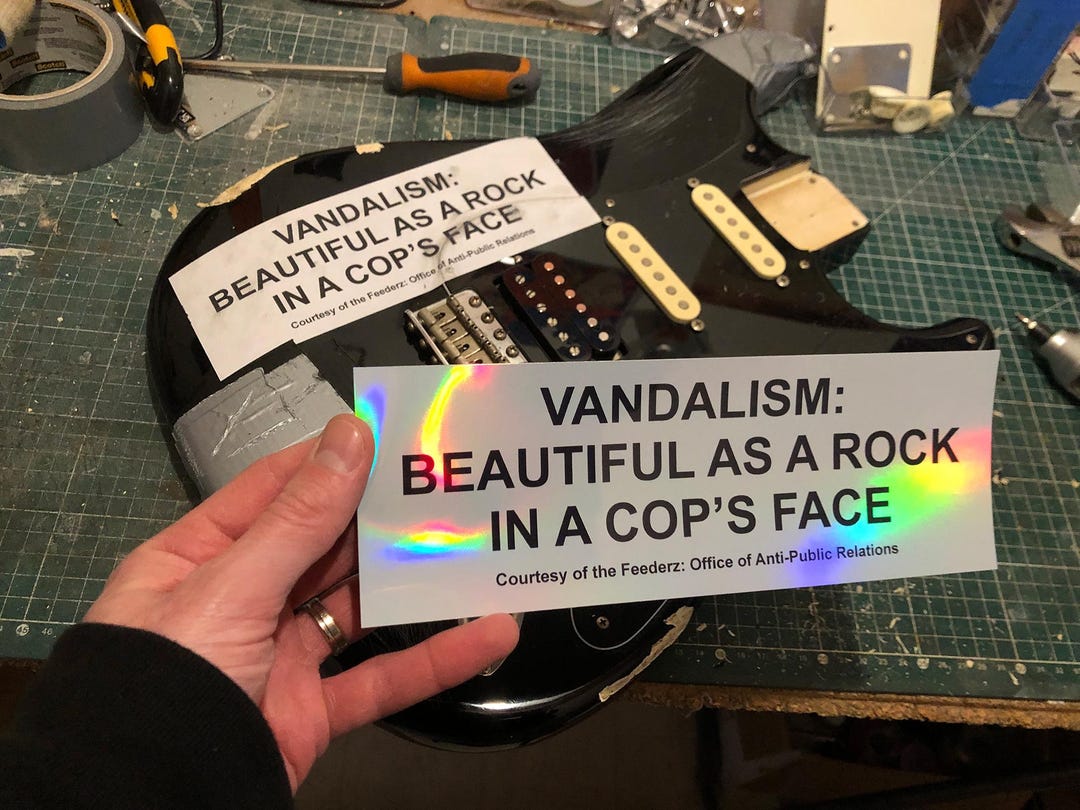 Kurt Cobain Strat HOLOGRAPHIC Vinyl Sticker Beautiful as a Rock in a ...