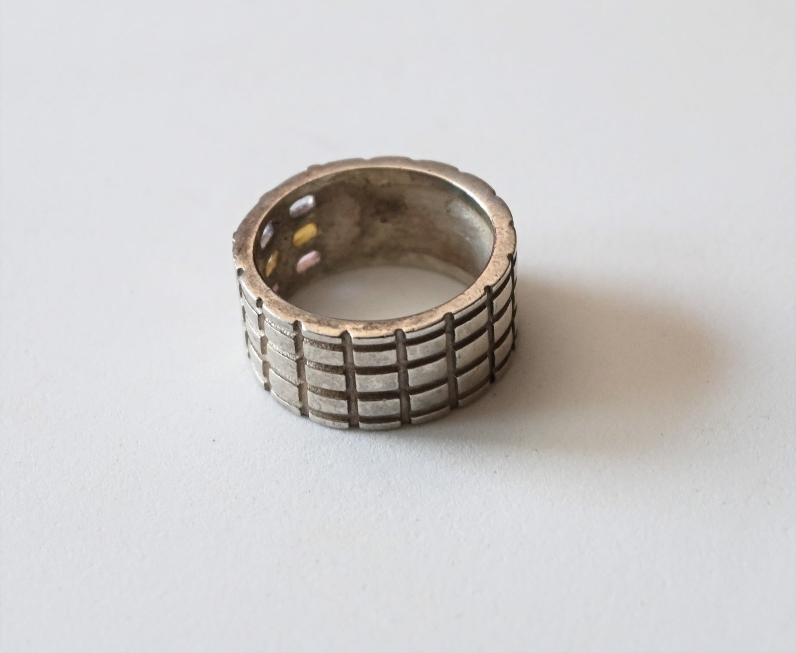 Vintage Monet sterling silver Ring with pastel stone size 8 | Etsy