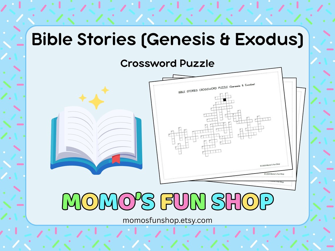 Bible Stories Crossword Puzzle Genesis & Exodus - JW Printables for ...