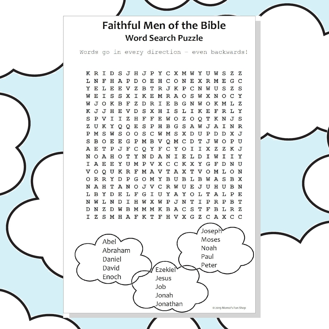 Faithful Men of the Bible Word Search Puzzle JW Printables - Etsy Canada