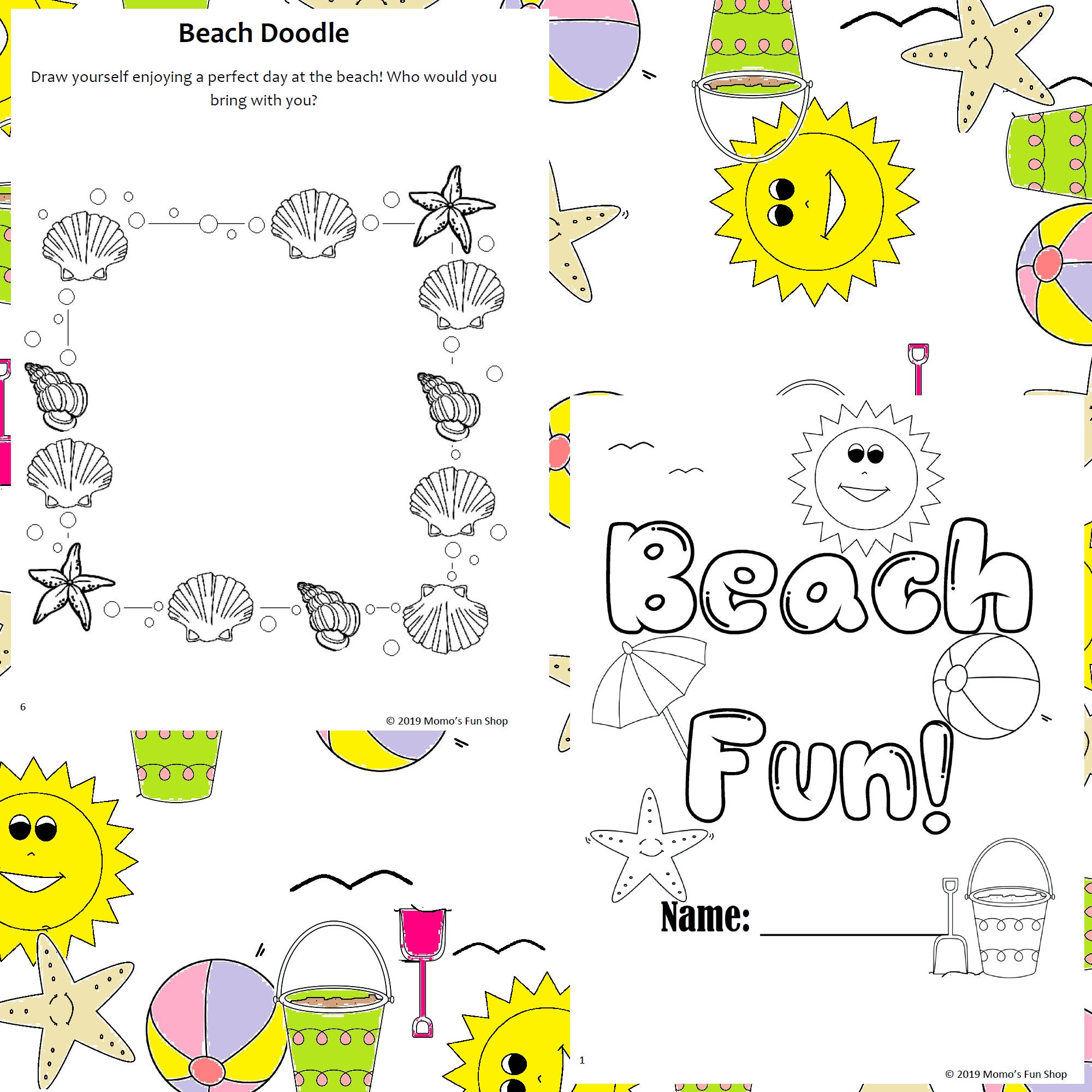 Beach Fun Activity Booklet for Kids Aged 6-12 Word Search Puzzle, Word ...