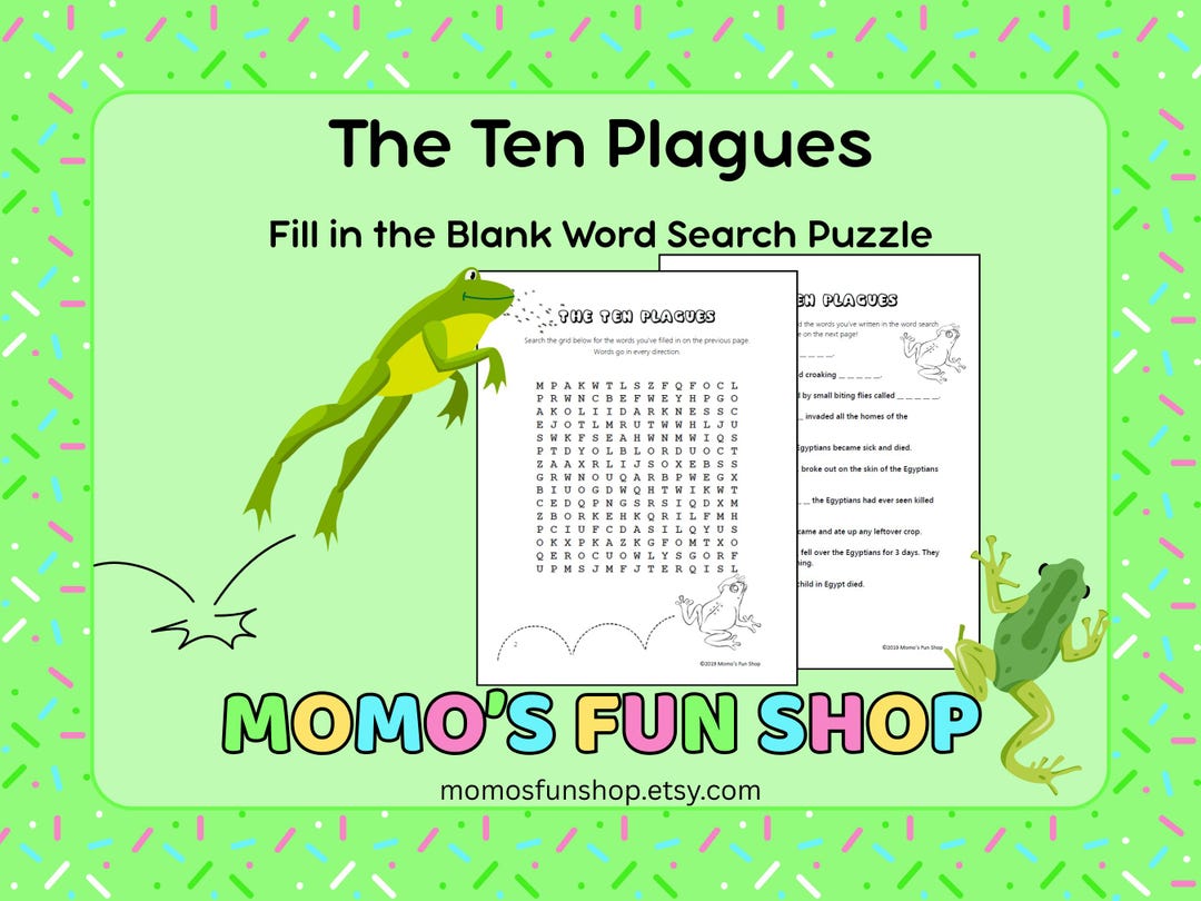 The Ten Plagues Fill in the Blank Word Search Puzzle - JW Printables ...