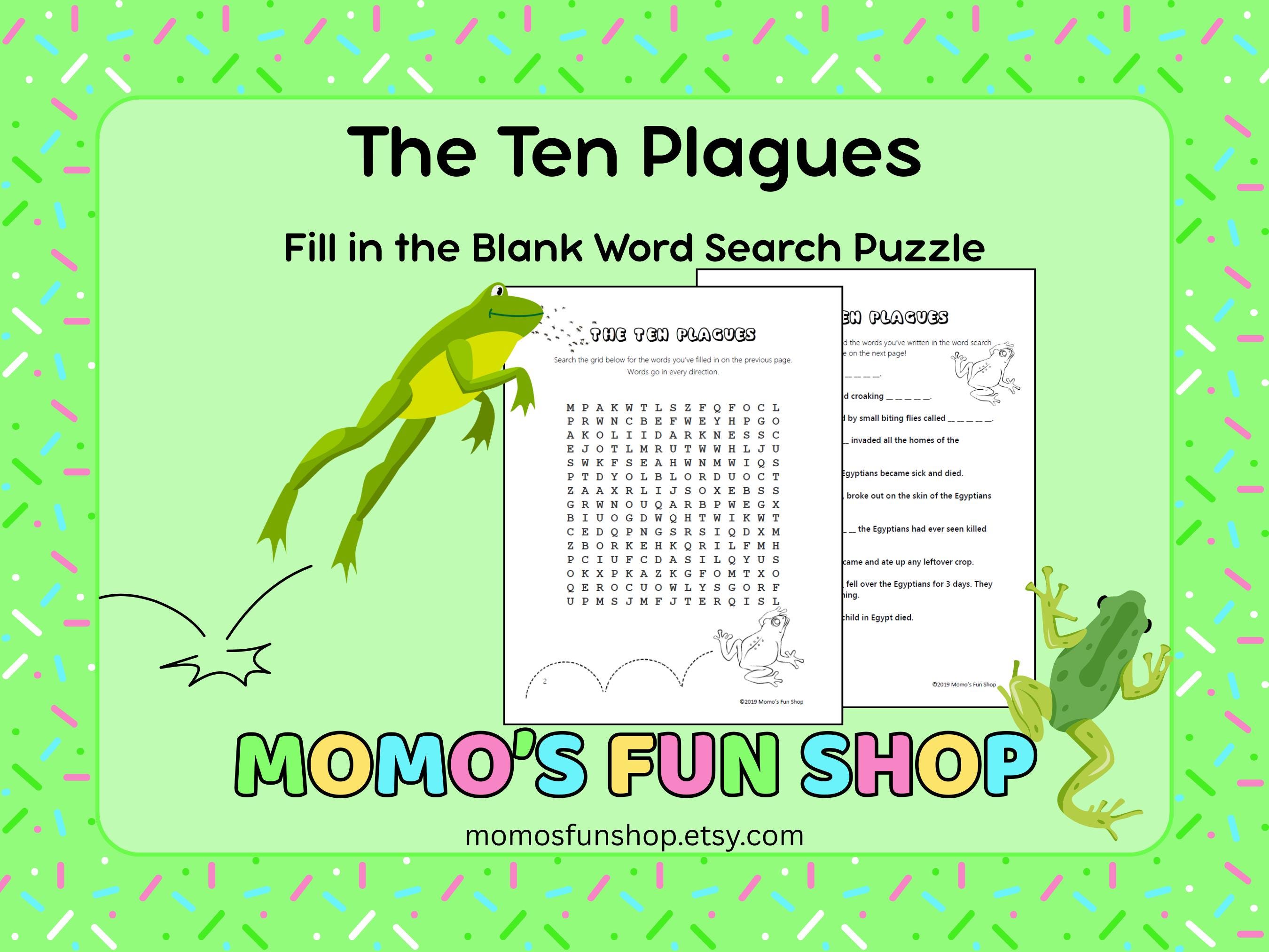 The Ten Plagues Fill in the Blank Word Search Puzzle - JW Printables ...