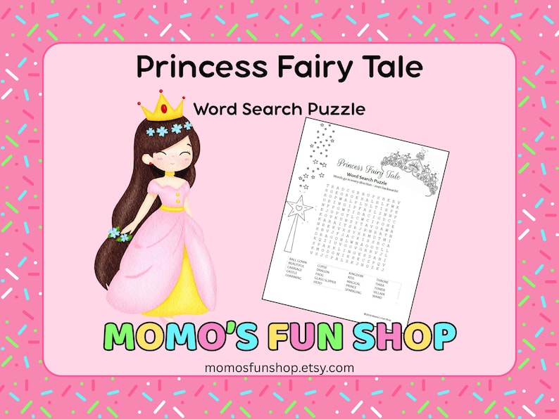 Princess Fairy Tale Word Search Puzzle - Party Printables for Kids ...