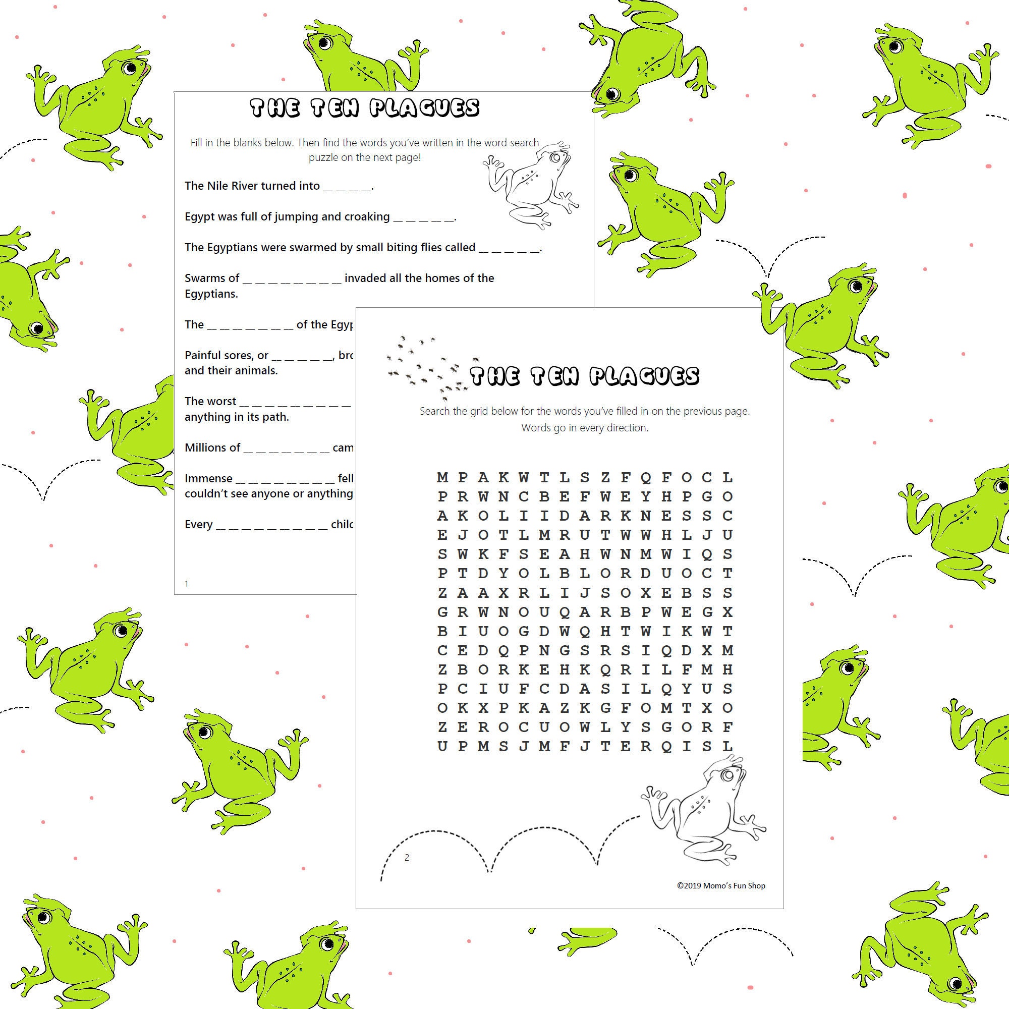 The Ten Plagues Fill in the Blank Word Search Puzzle - JW Printables ...