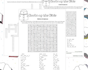Bible Stories Crossword Puzzle Genesis & Exodus JW Printables for Kids ...