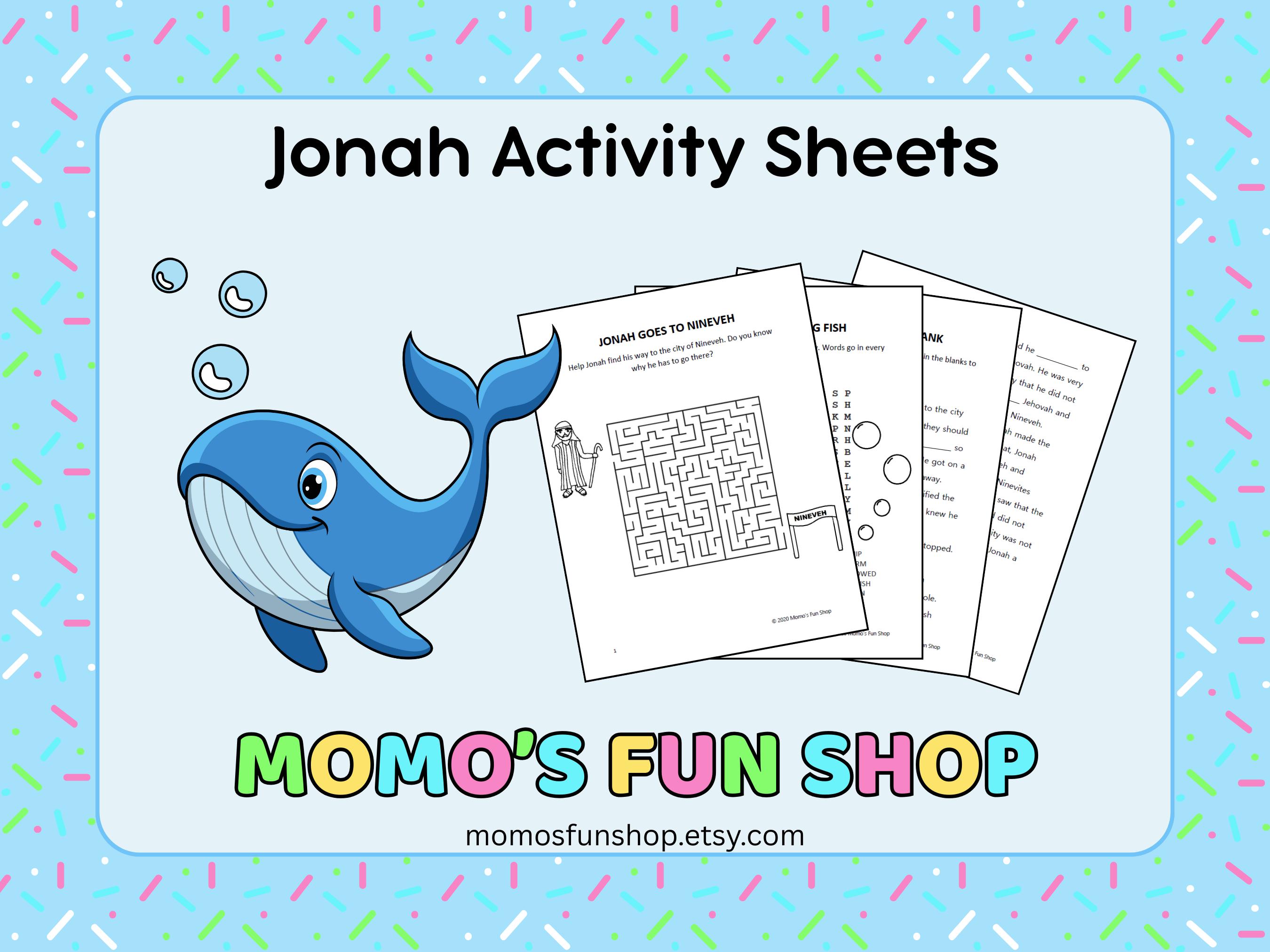 Jonah Activity Sheets - JW Printables for Kids, Family Worship ...
