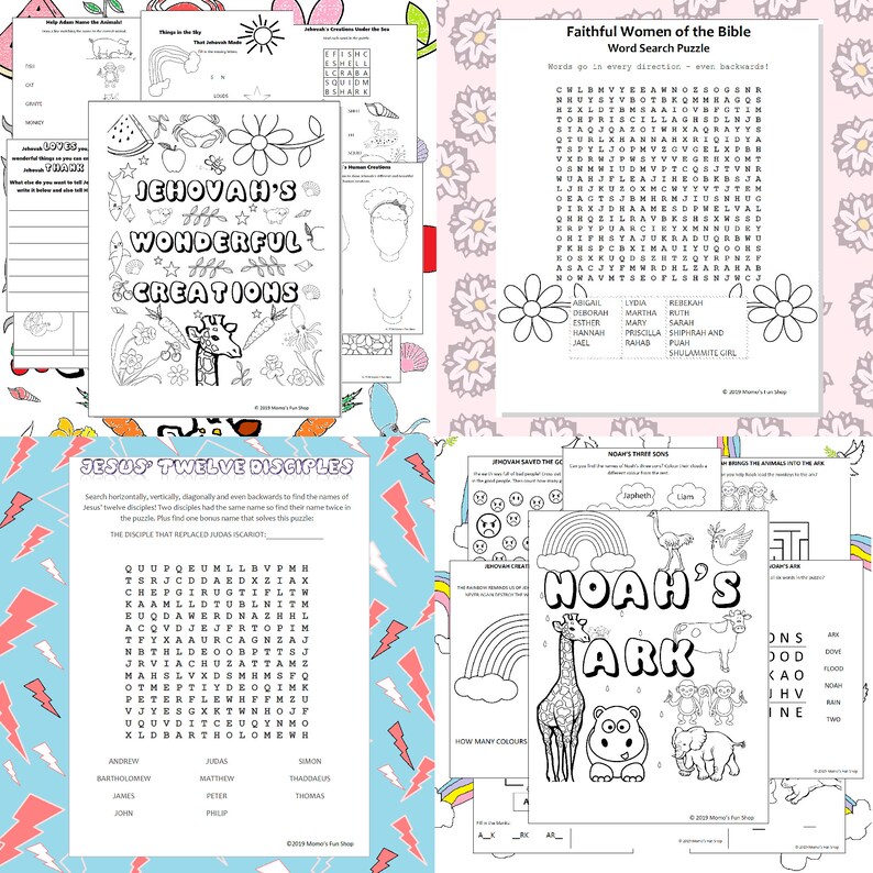 Bundle #1 JW Activities for Kids - Family Worship Printables, Meeting ...