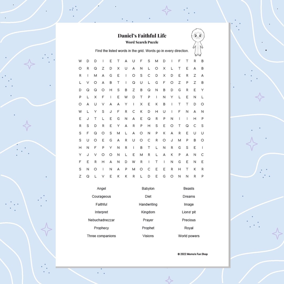 Daniel's Faithful Life Word Search Puzzle - JW Printables for Kids ...