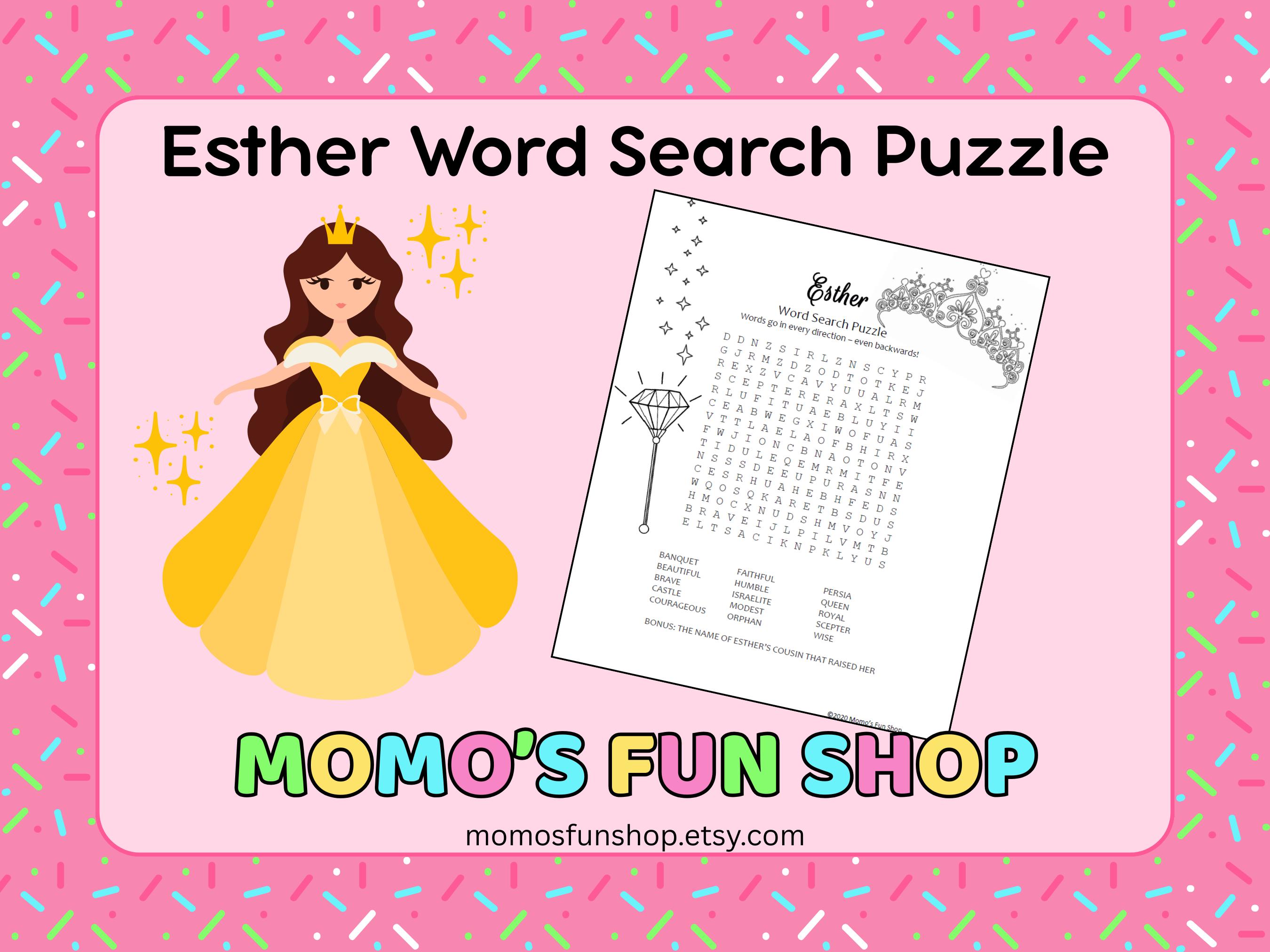 Esther Word Search Puzzle - JW Printables for Kids, Family Worship ...