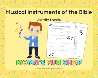 Musical Instruments of the Bible Activity Sheet and Word Search Puzzle ...