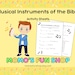 Musical Instruments of the Bible Activity Sheet and Word Search Puzzle ...