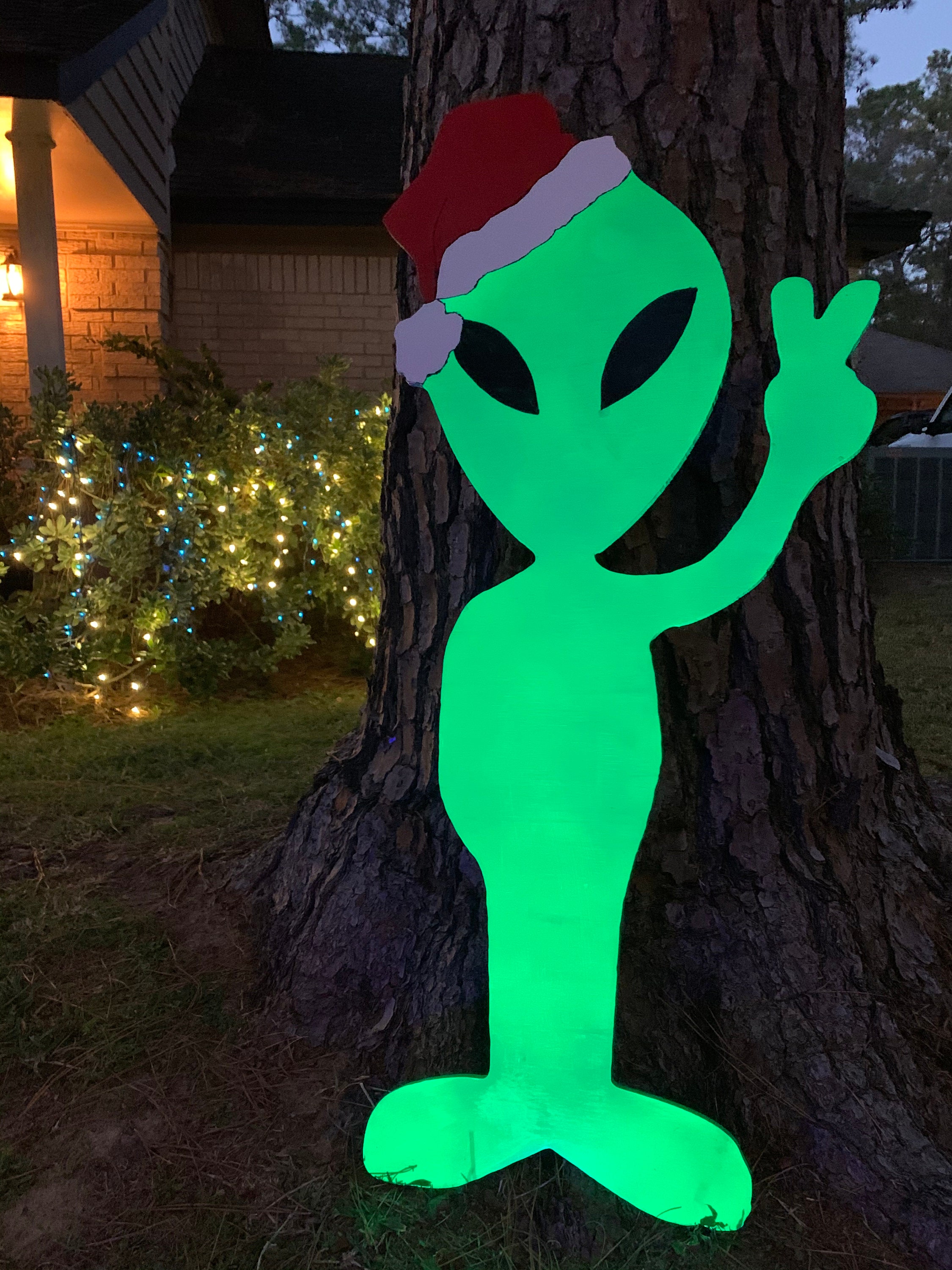 Alien in Santa Hat | Etsy