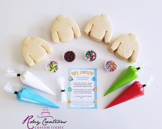 Ugly Sweater Cookie Decorating Kit | Christmas Cookies | DIY Cookie Kit ...