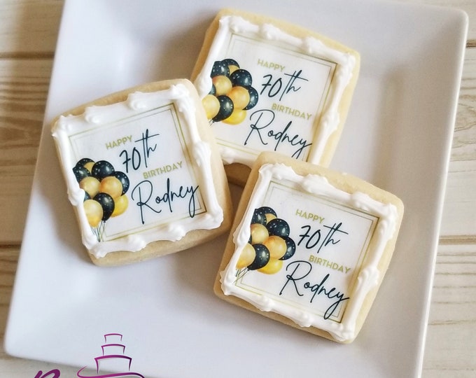 Custom Birthday Cookies Milestone Birthday Cookies Personalized Cookies ...