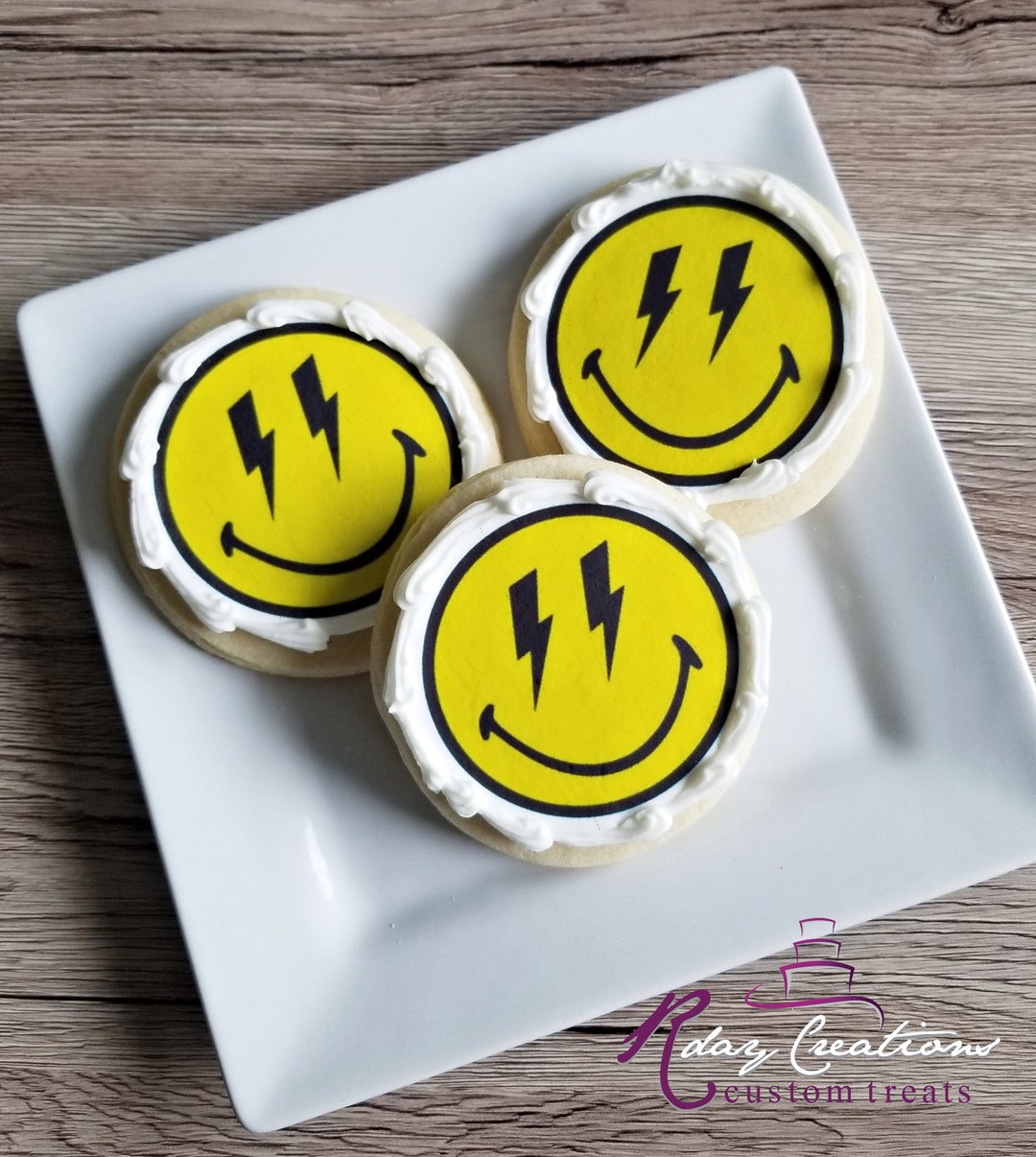 Smiley Face Cookies | Party Favors | Edible Print Cookies | Thank You ...