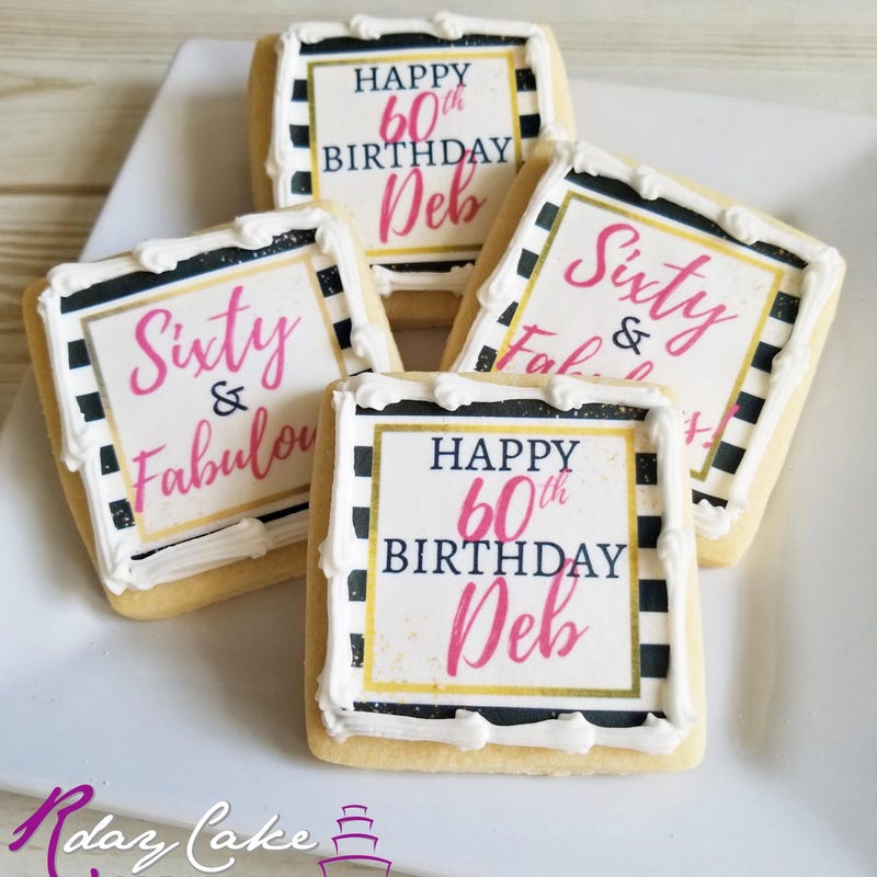 60th Birthday Cookies - Etsy