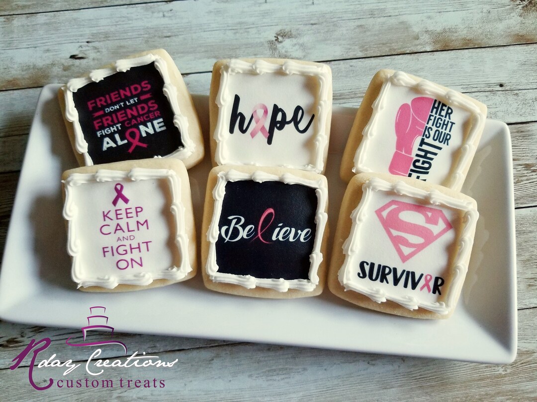 Breast Cancer Awareness Cookies | Edible Print Cookies | Thank You Gift ...