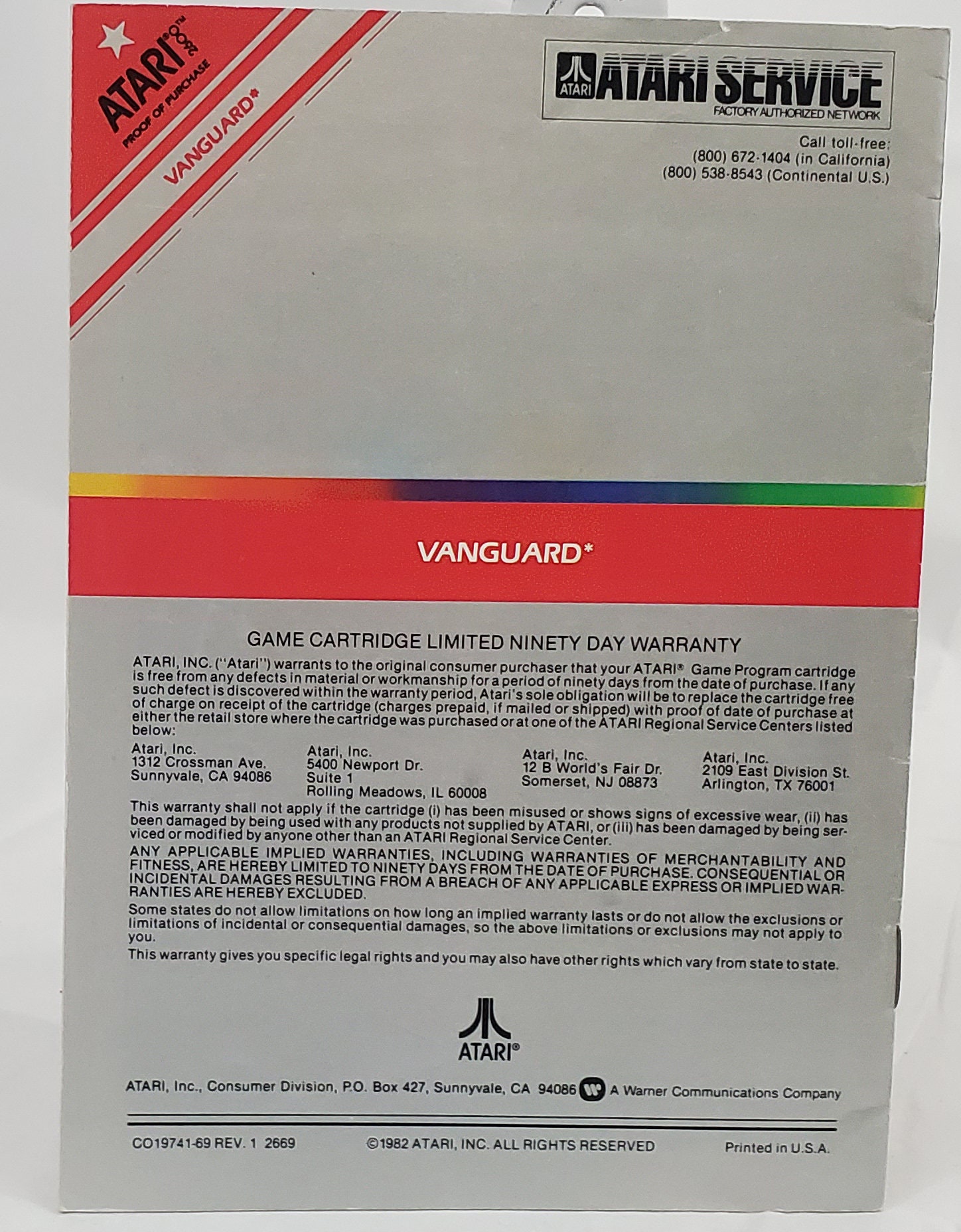 Vanguard Atari 2600 VCS Game Manual - Etsy