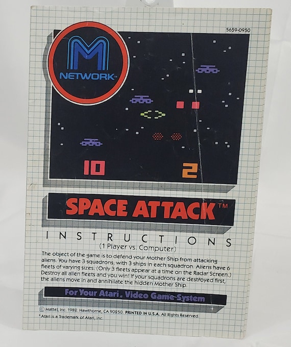 Space Attack Atari 2600 VCS Game Manual | Etsy