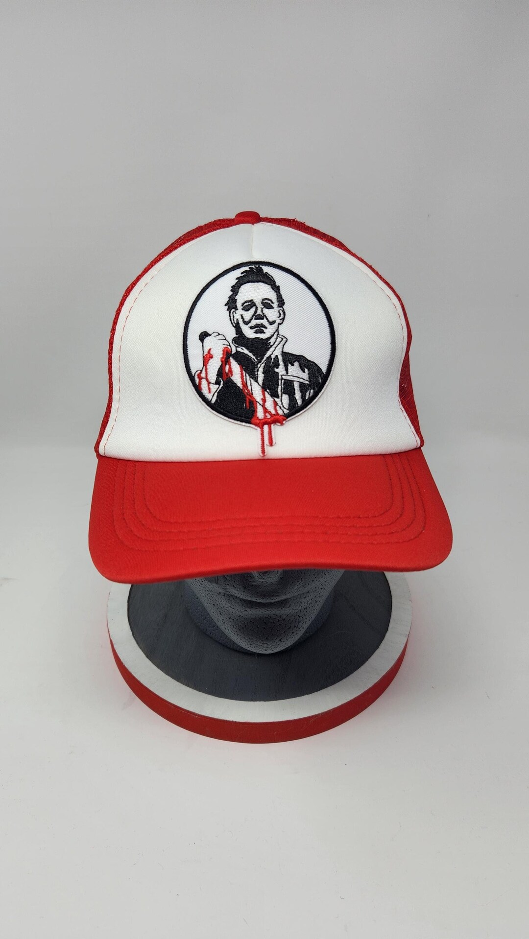 Horror Hat - Snap Back Trucker Cap - Red/white - Etsy
