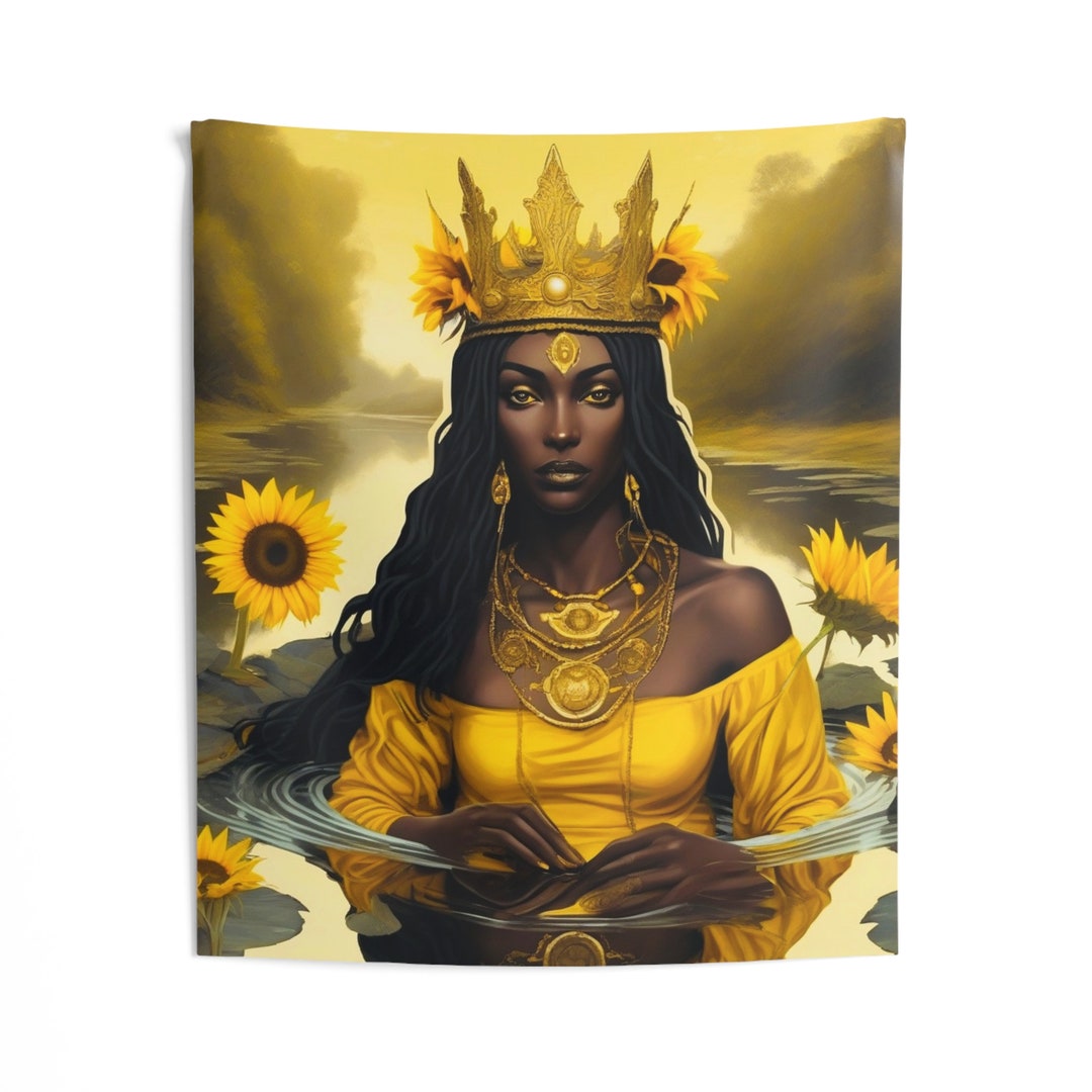 Oshun Wall Tapestry Panel De Trono Wall Art Print Home Decor Wall Art ...