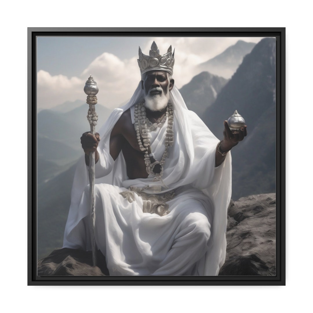 Obatala Art on Canvas Oversized Orisha God Painting African God Canvas ...